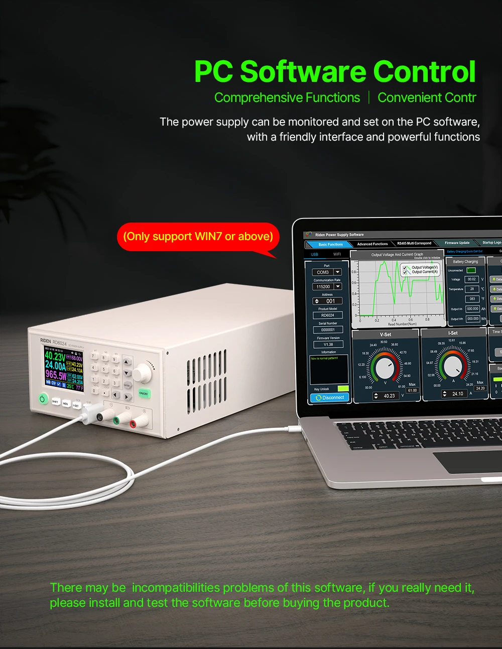 Rd Rd6024 Assembled Set 60v 24a 1140w Usb Digital Control Ac To Dc ...