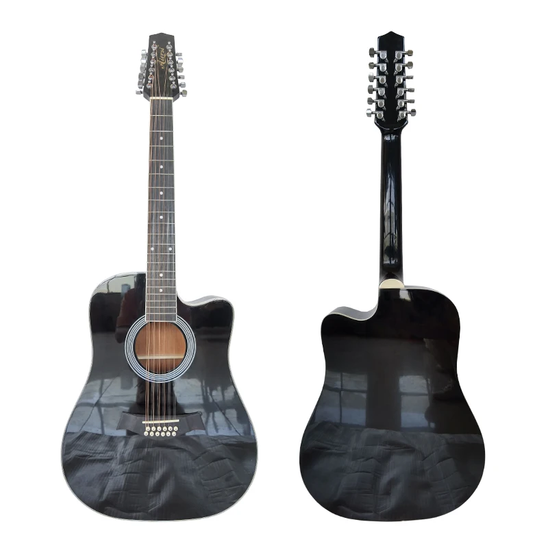 Stocked Promotional Cheap Gloss Aiersi Cutaway All Mahogany12 String ...