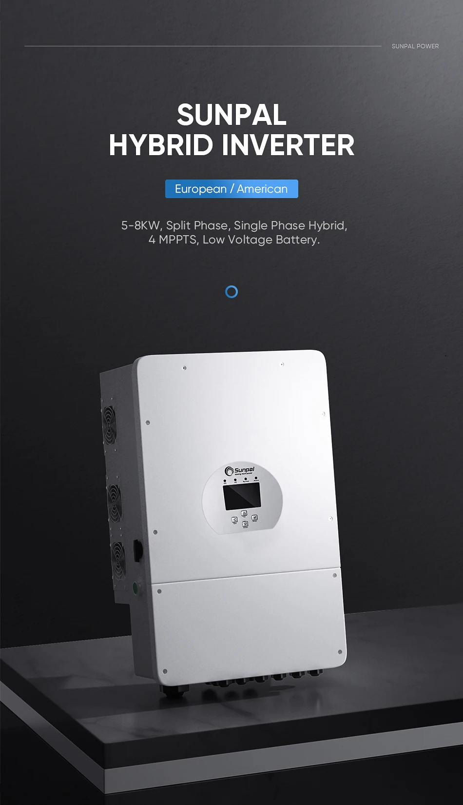 Sunpal Wide MPPT Voltage Three Phase 8000watts-12000watts Hybrid Inverter