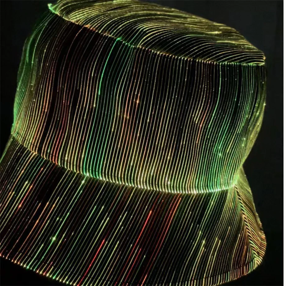 AI-MICH Adjustable LED Bucket Hat - Glow in the Dark Fun