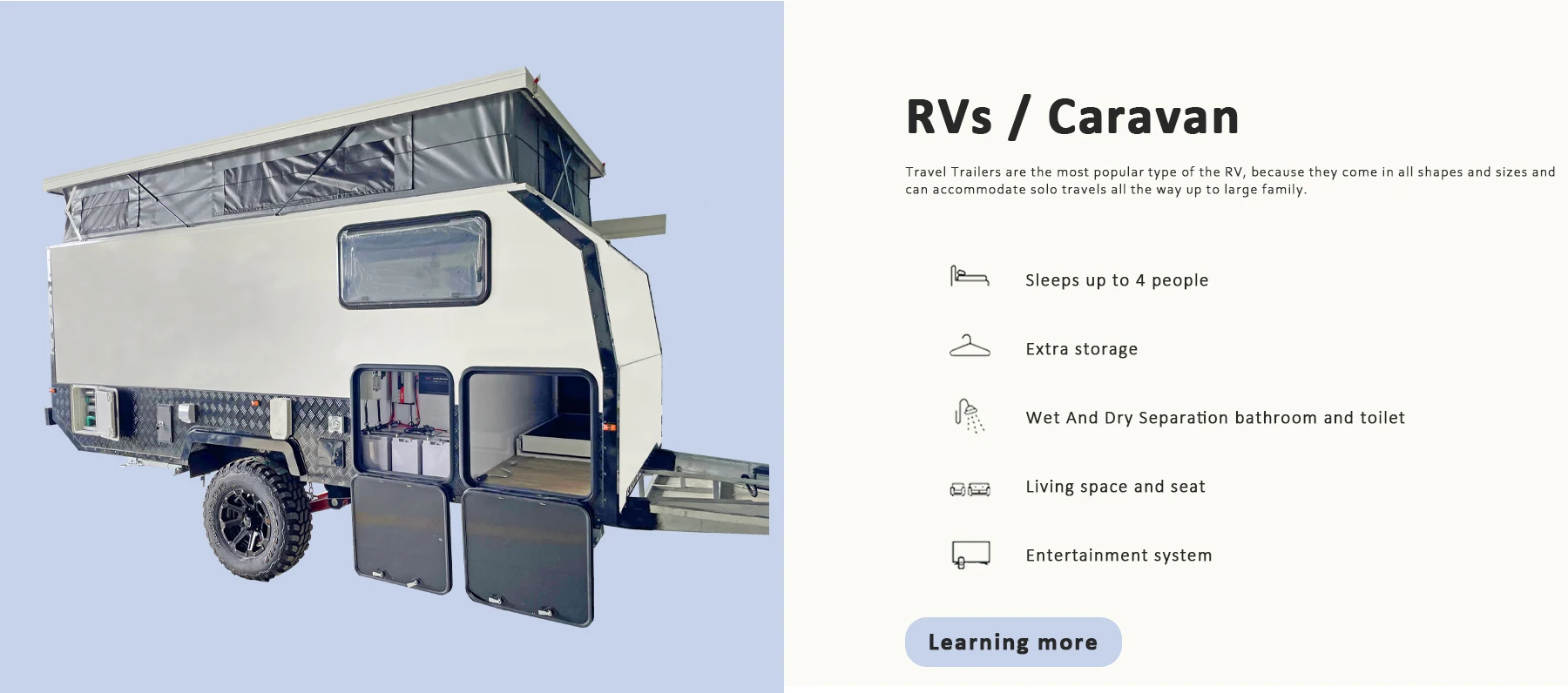 Caravan Pop Top Corner Steady Caravan With Box Aluminium Frame Inside ...