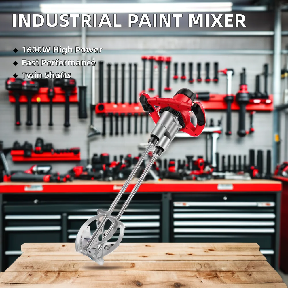 Dual Shaft Hand Paint Mixer - DIY Industrial Grade 220V