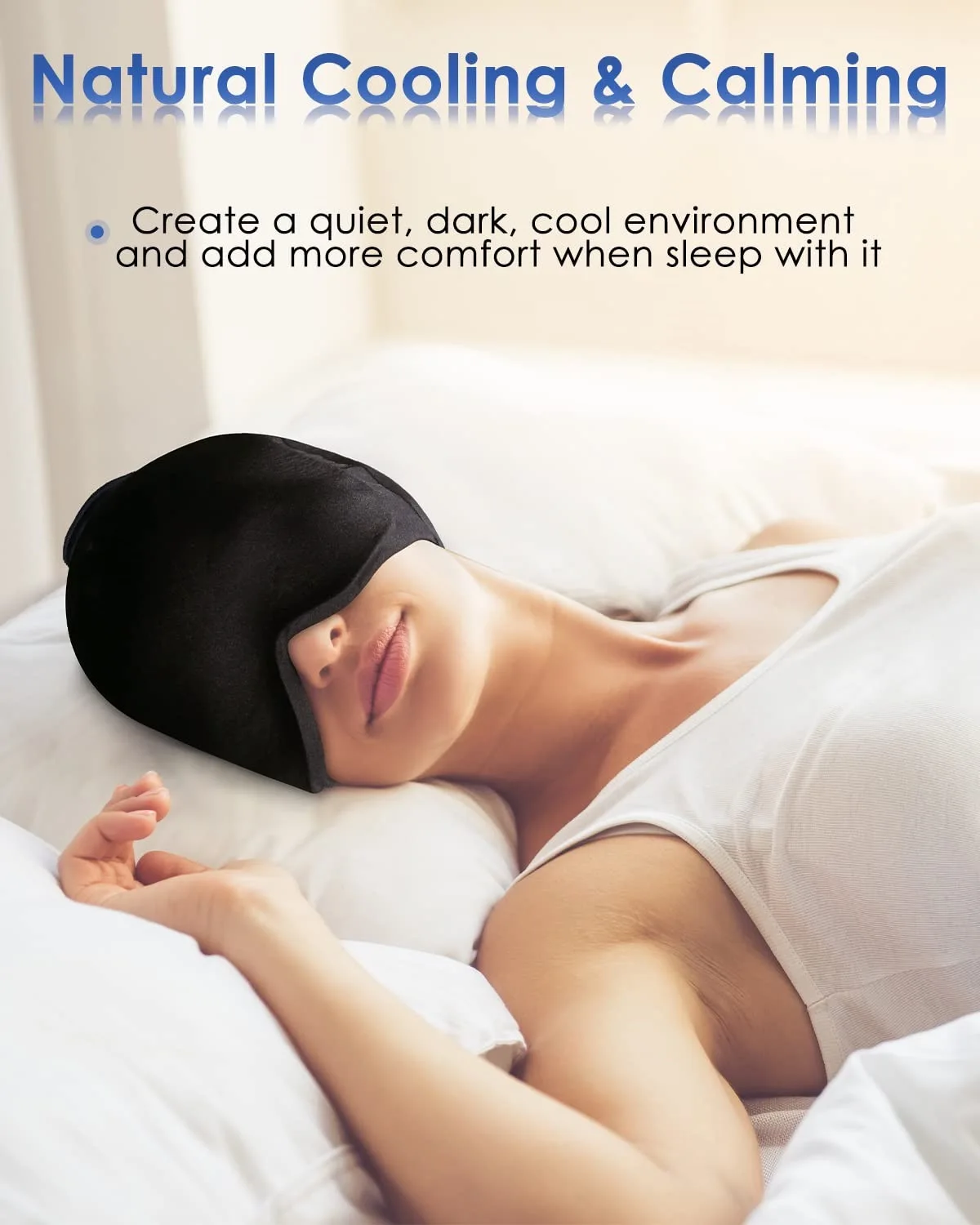 Biumart Soft Sleeping Adjustable Head Cover Travel Blindfold Gel ...