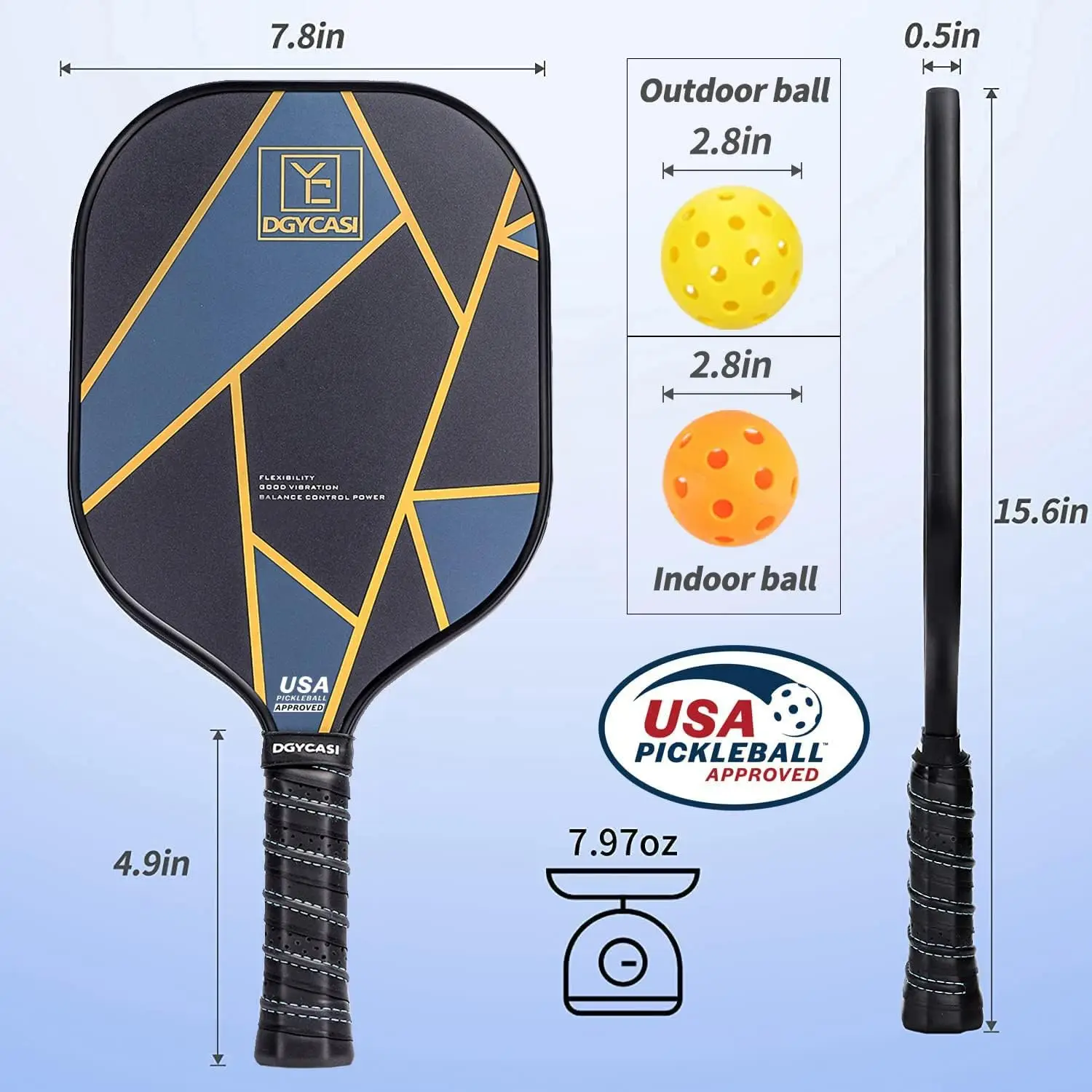Custom Logo Cheap Price Fiberglass Pickleball Set With 4 Pickleballs,2 ...