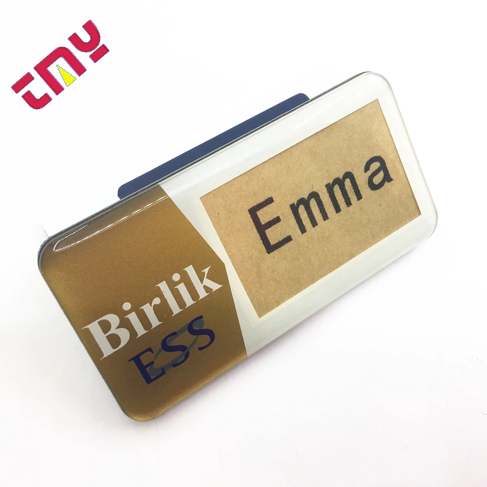 Custom Blank Acrylic Reusable Badge Safety Pin Name Tag With Window ...