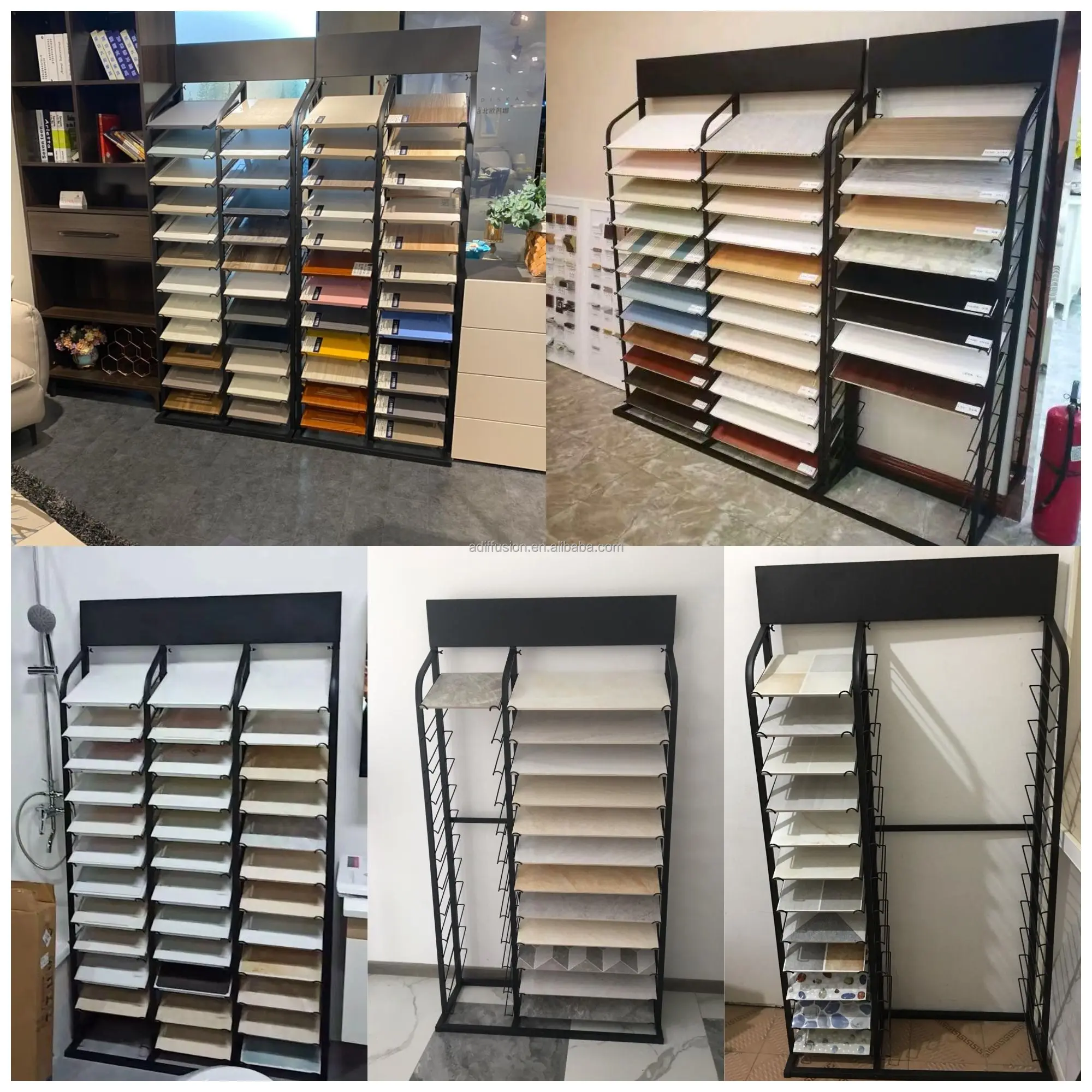 Customized Modern Design Iron Sliding Tiles Display Racks 1.5mm ...