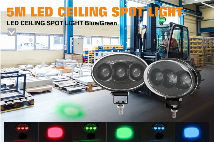 9w Led Forklift Safety Light Blue Spot Light Dc 9v-60v Truck Side Mount ...