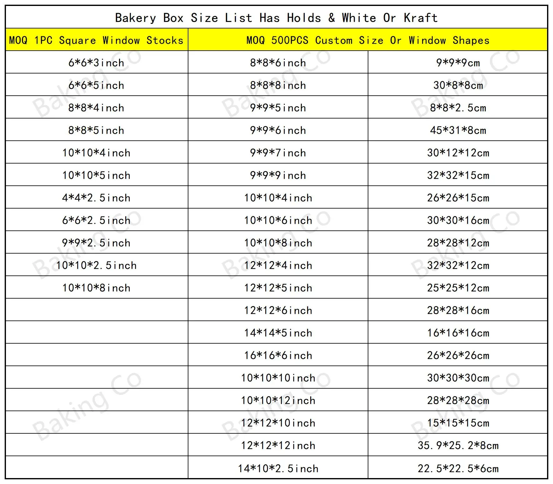 White Paper Bakery Box - Customizable 10x10x5 Cake Packaging