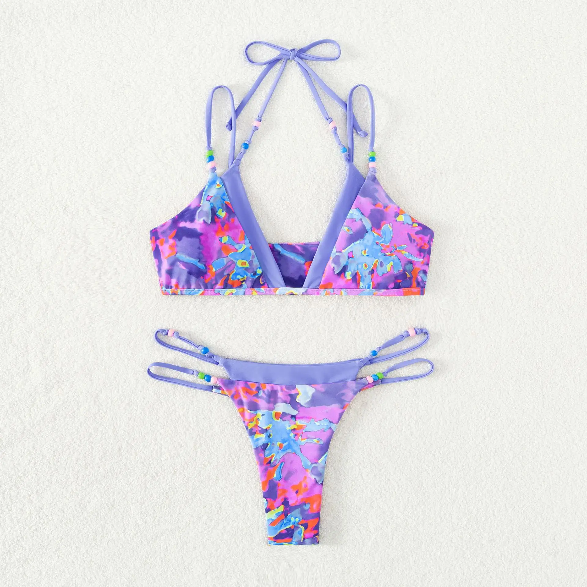 Swimwear Women Fake 2 Layers Reversible Beach Swimming Bathing Suits ...
