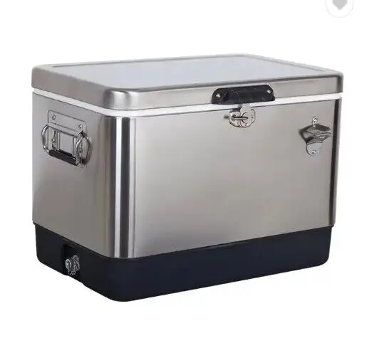 Accept Customized High Quality 51l Stainless Steel Ice Box Metal Cooler ...