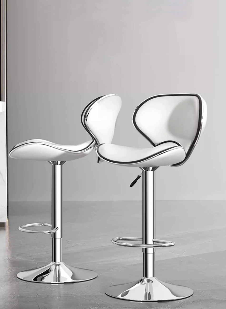 Modern Luxury Adjustable High Back PU Leather Bar Stool