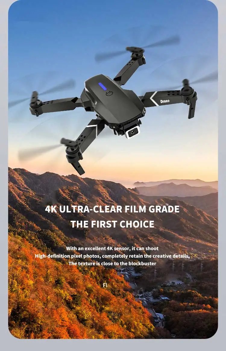 Fct E88 Cheap Price Outdoor Game Vr Dual Camera Drones Rechargeable Battery App Controlled Mini ...