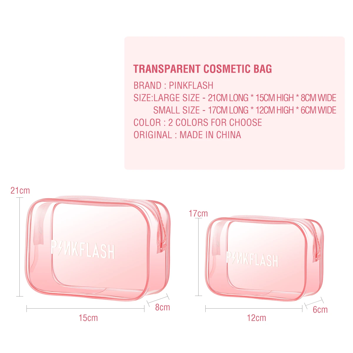 Pinkflash Pf-t02 Fashion Transparent Women Pvc Cosmetic Bags Hot Pink ...