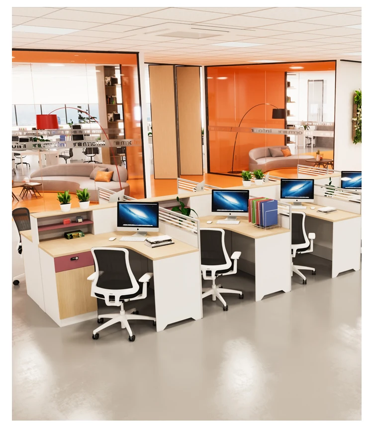 Customized Modular Multiple Seater Wooden Workstation Furniture Set ...