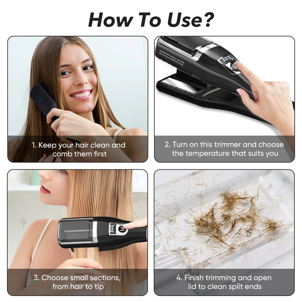 2 In 1 Flat Irons Ceramic Hair Straightener And Hair Trimmer ...