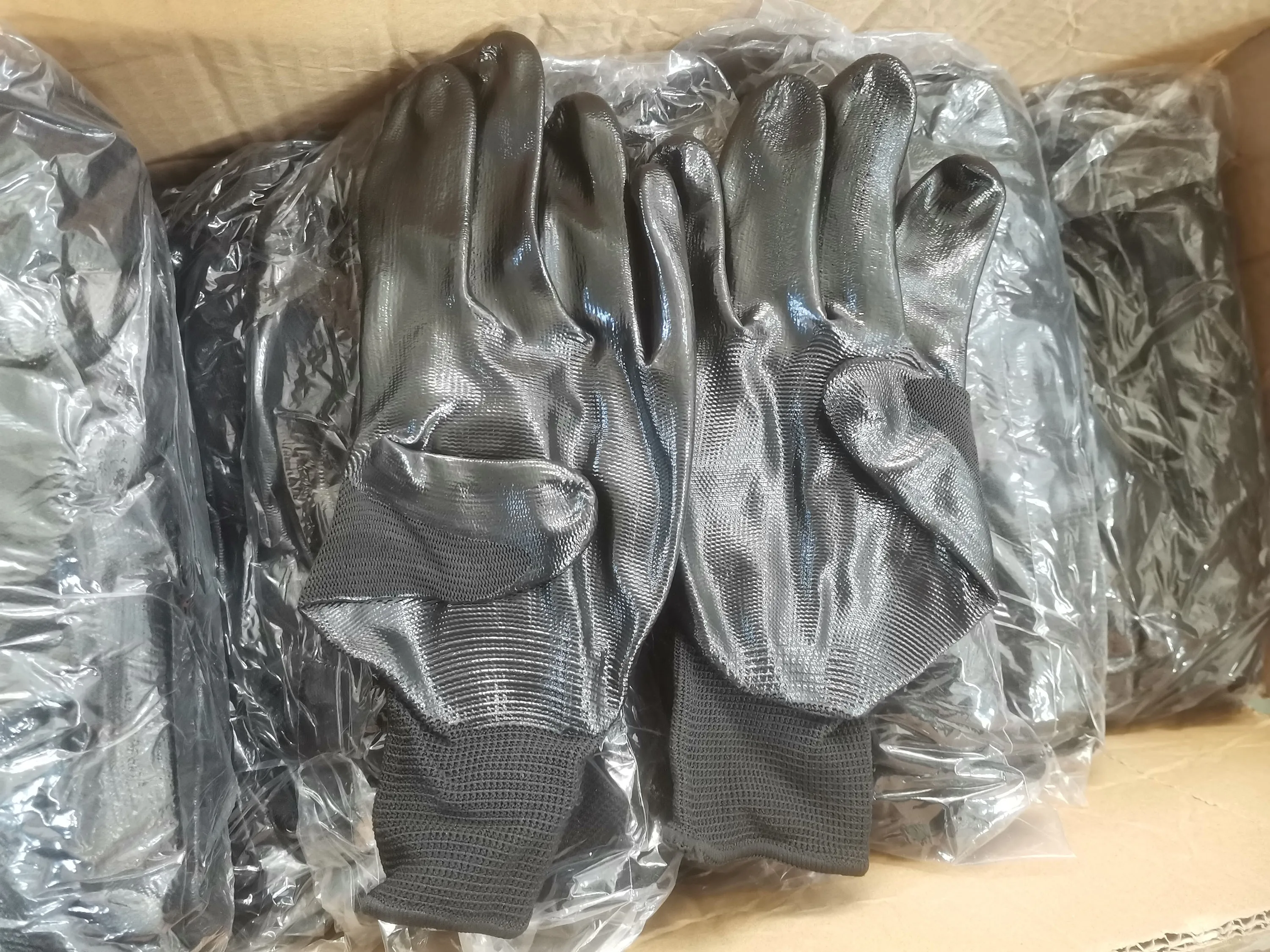 13G Seamless Knit Custom Poly Polyester Dipped Nylon Black Nitrile ...