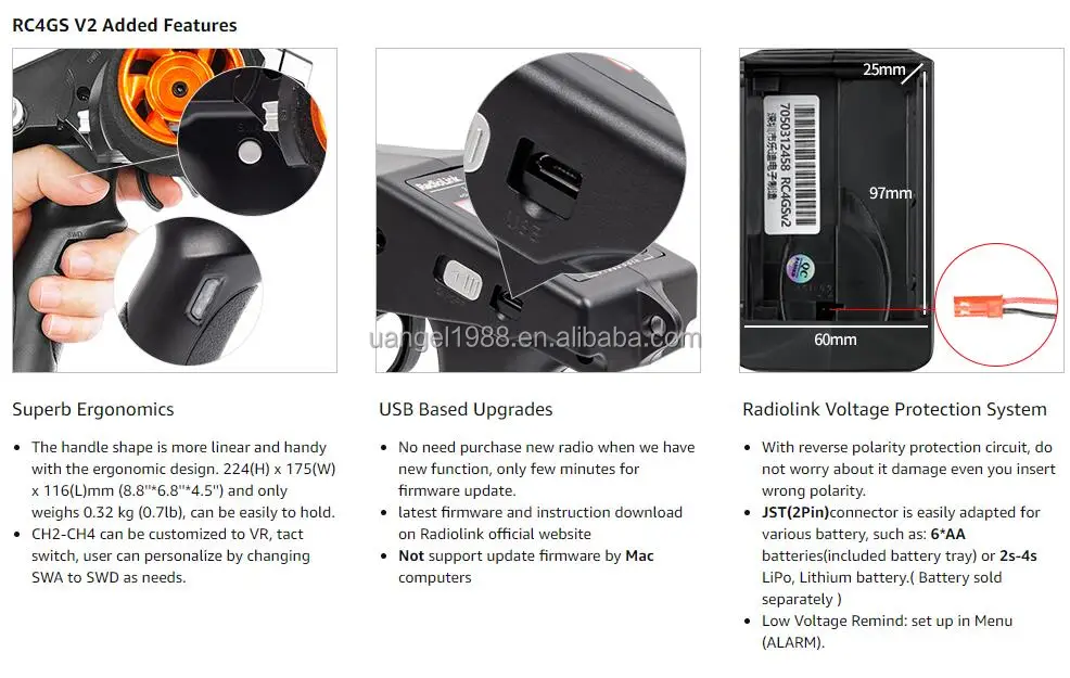 Radiolink RC4GS V2 - 4 Channel Remote Control Transmitter