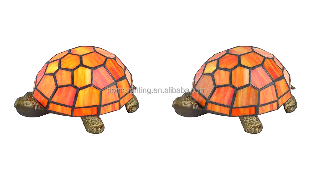 Tf-t01 Tortoise Lamp Tiffany Style Turtle Lamp Green Stained Glass Side ...