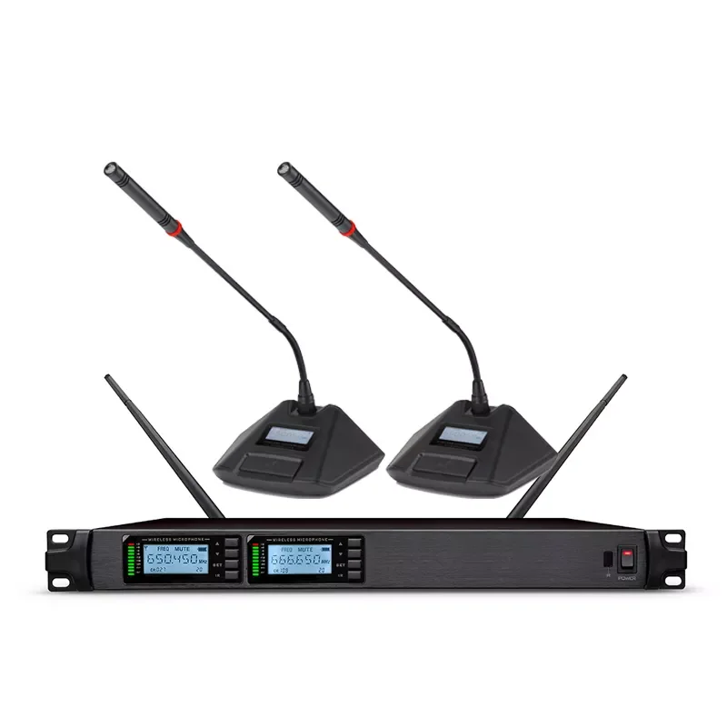 St-8002 2 Channel Wireless Microphone Conference Microphone System ...