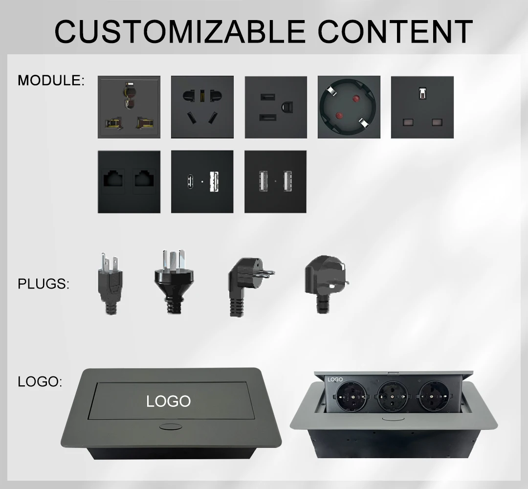 Concealed Pop Up Desktop Socket Hidden Outlet For Eu Furniture ...