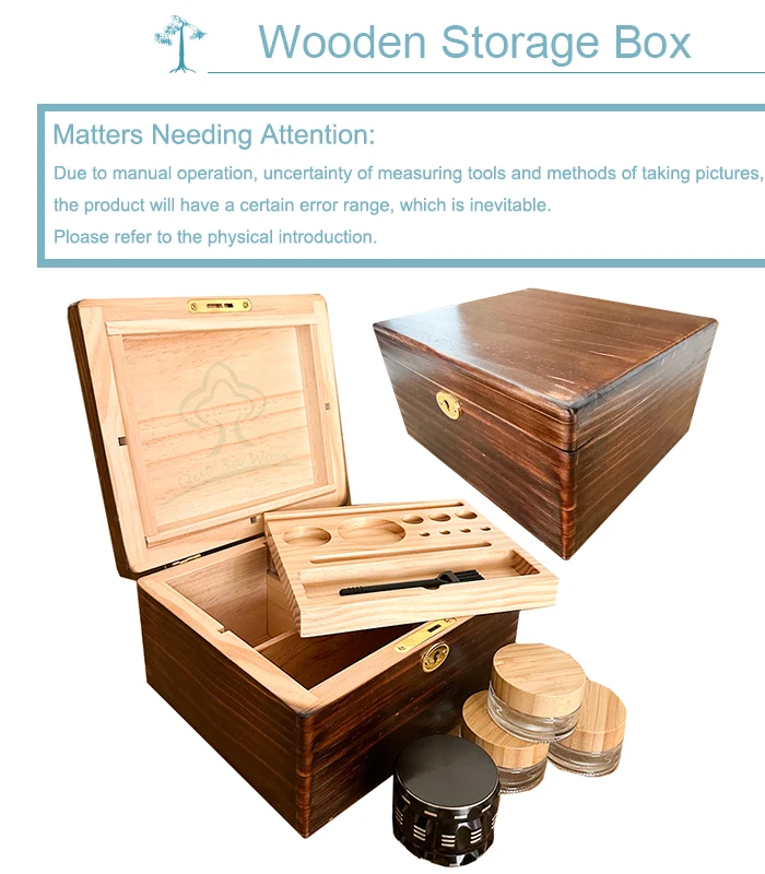 Torched Wood Hash Stash Organizer Box With Rolling Tray Smell Proof ...