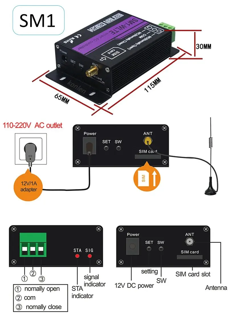 4G GSM Smart Remote Power Switch - 4 Channel SMS Relay Controller