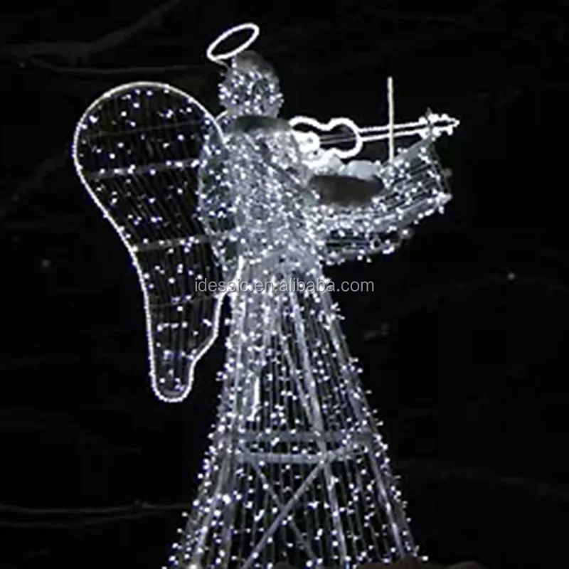 Outdoor 3d Lighted Wire Frame Angel Christmas Illuminated Sculpture ...