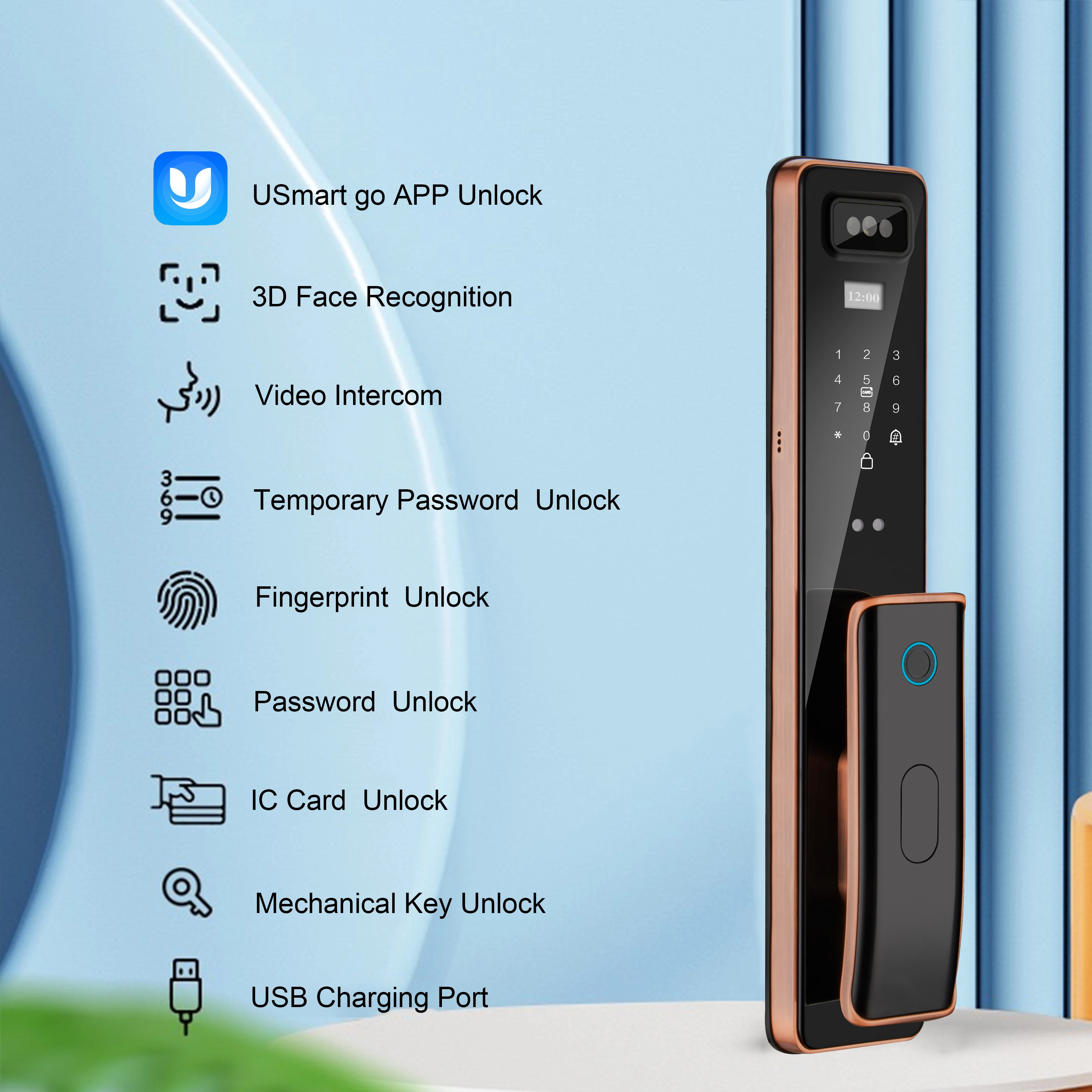 Smart Door Lock with Video Intercom - Secure & Convenient