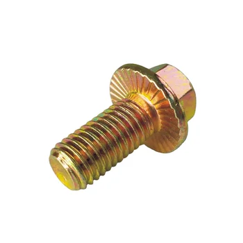 Din6921 Hex Head Flange Bolt Yellow Zinc Plated Full Teeth With Serrated Iso4162 Gb5787 Grade 8. ...