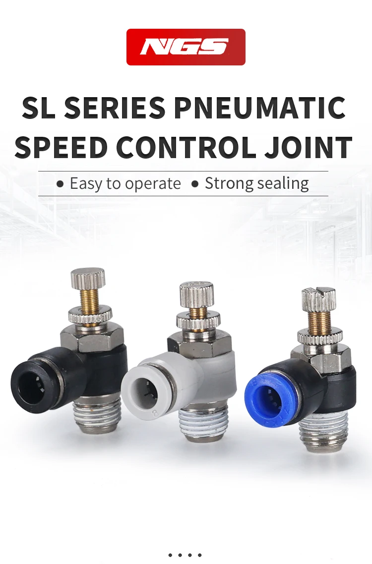 SL Series Speed Regulating Joint 1/4-10 Pneumatic Fittings Quick ...