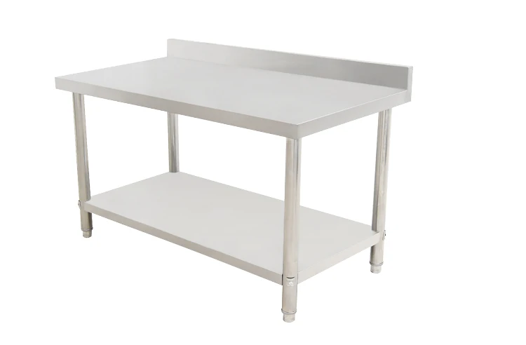 Restaurant Work Pre Table 2 Layer Kitchen Table Stainless Steel Working ...