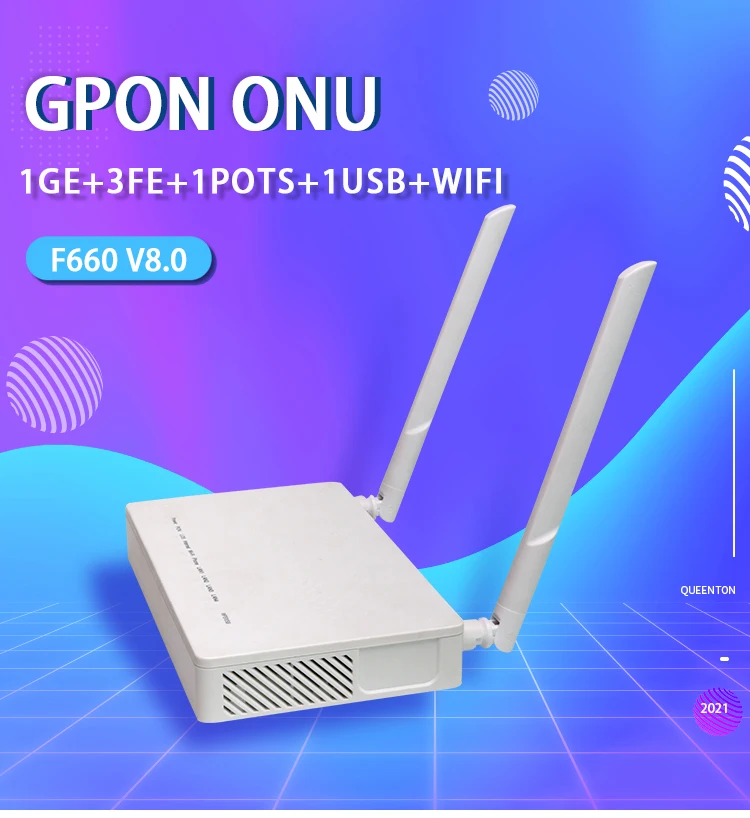 FTTH Outdoor GPON ONT ONU F660 V8.0 Wireless Router 4GE POTS USB WIFI 2 ...