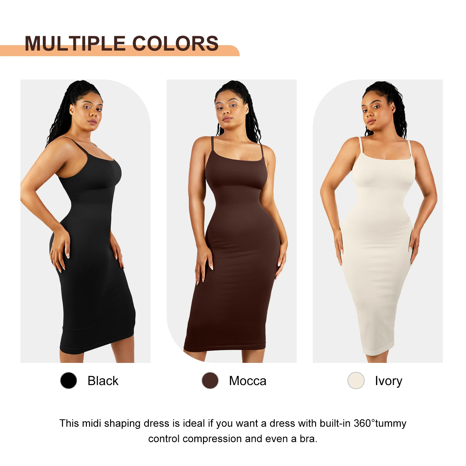 Wholesale Women Sleeveless Seamless Deep V Neck Bodycon Shapewear Dress ...