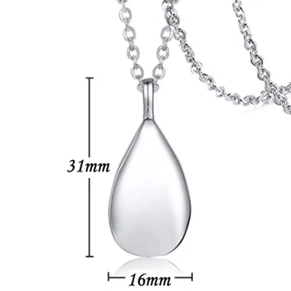 Personalized Teardrop Urn Necklace Pendant for Ashes