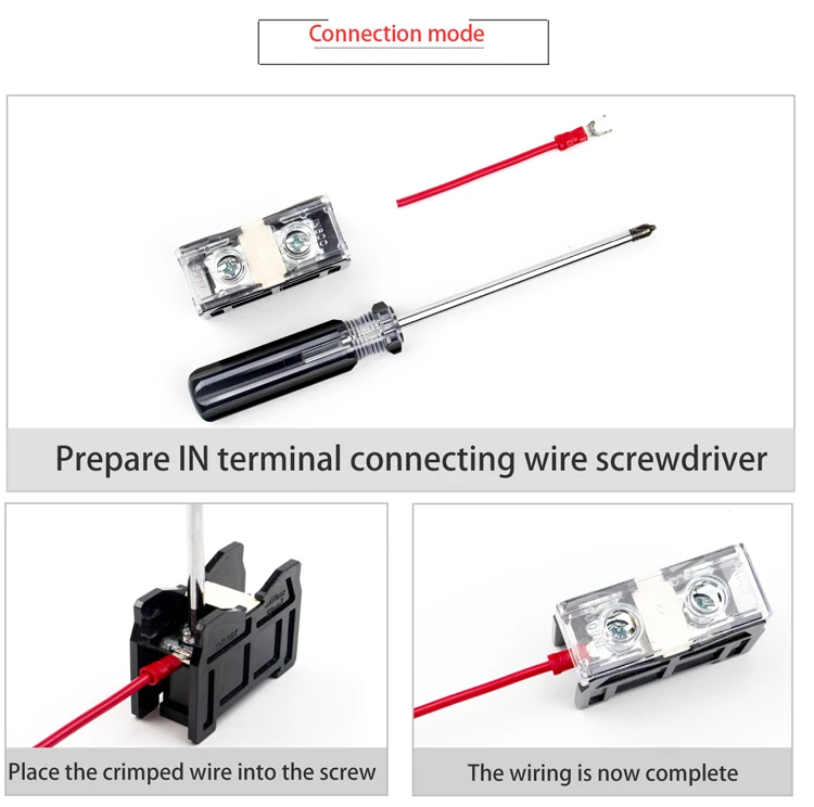 IN411BK Terminal Block - Reliable 1P 60A 600V Wire Connector