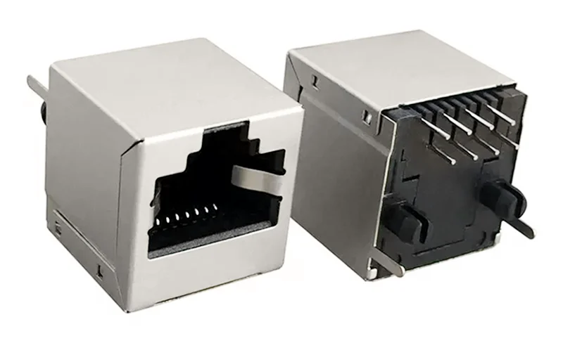 Ethernet Single Port RJ45 Connector - Vertical Modular Female PCB Jack ...