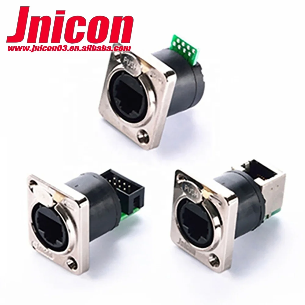 Jnicon RJ45 Connectors Threaded Lock IP68 Female RJ45 Plug Ethernet ...