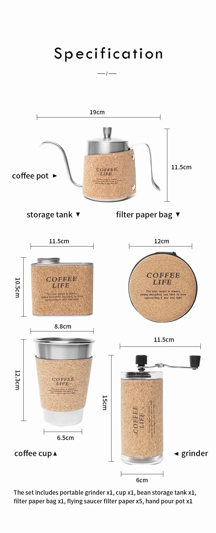 Indoor Outdoor Travel Coffee Bag Manual Coffee Maker Kit