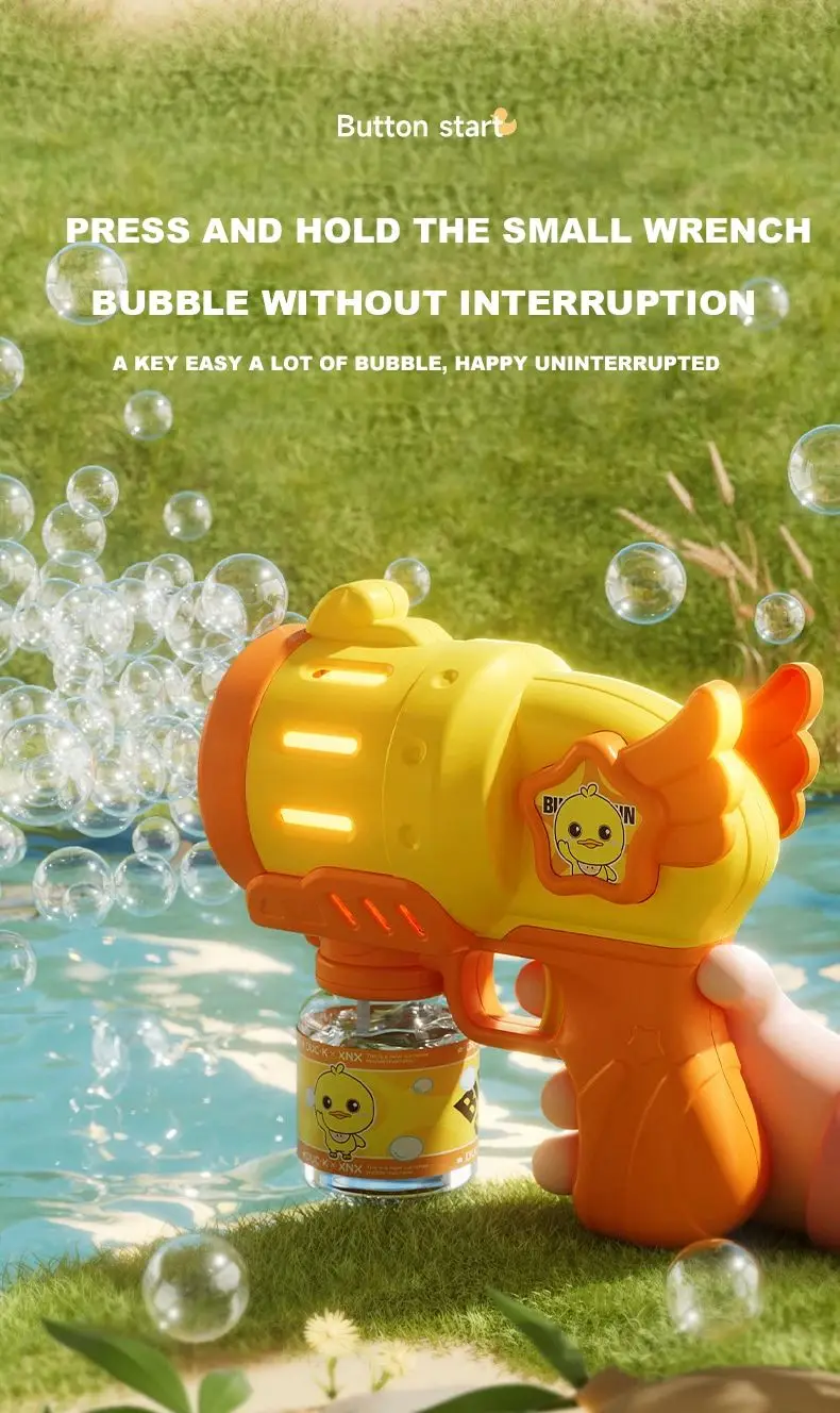 Huiye Popular Duck Bubble Machine Toys Summer Outdoor Bubble Wand Shape ...