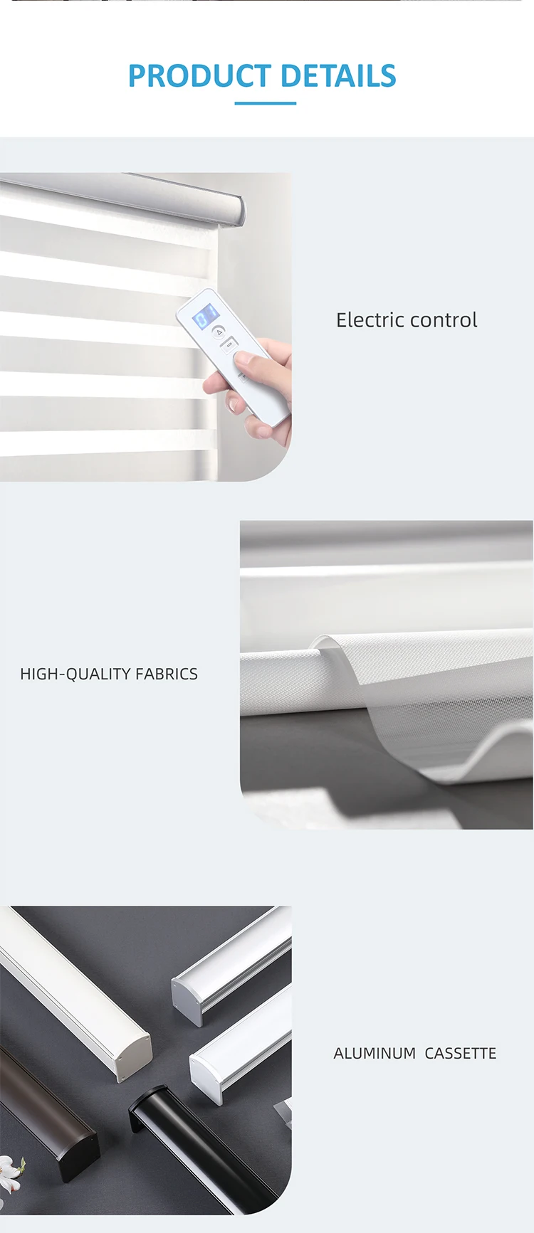 Waterproof Window Automatic Blind Remote Control Fabric Sunscreen Zebra ...