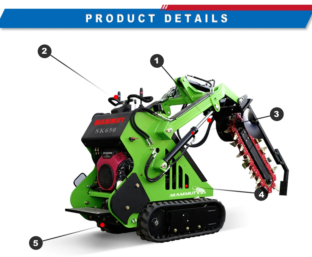 Mini Skid Steer Loader SK650 - 300KG, 23hp Dingo Tracked Front End