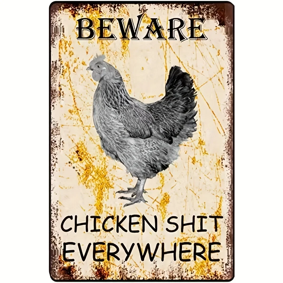 Berserk Tin Chicken Sign Vintage Egg Farm Sign Bar Wall Decoration ...