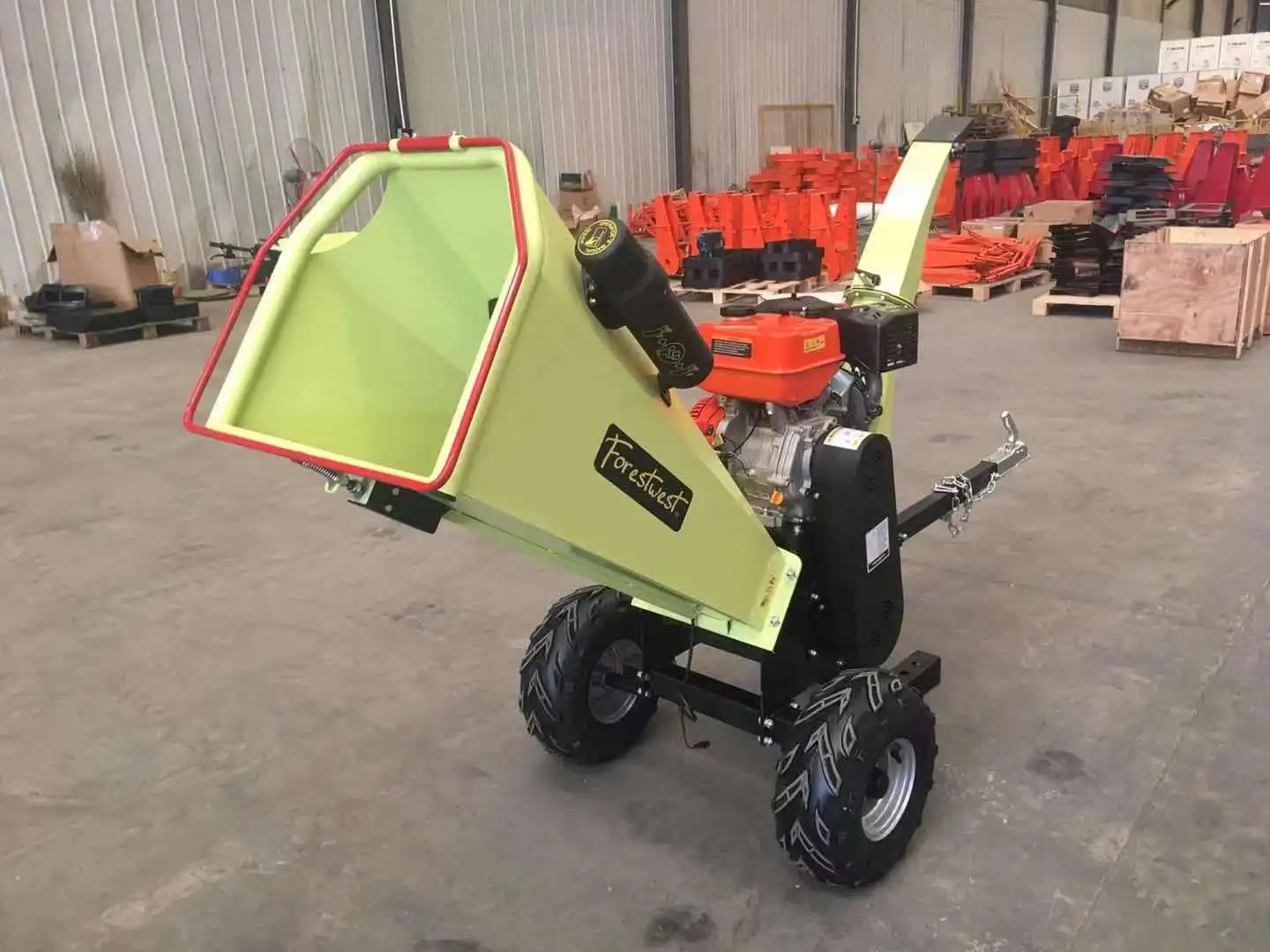 120mm Petrol Wood Chipper 15hp E-start Drum Mulcher Self Feeding ...