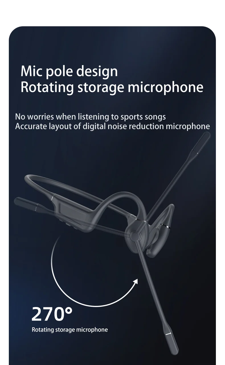 Open Ear Bone Conduction Bluetooth Headphones Wireless Headset ...