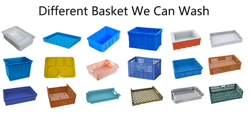 Tunnel Type Commercial Plastic Tray Crate Box Basket Cleaning Machine ...