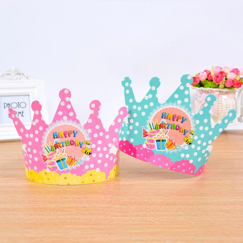 Gold Paper Crown - Happy Birthday Cap for Kids & Adults