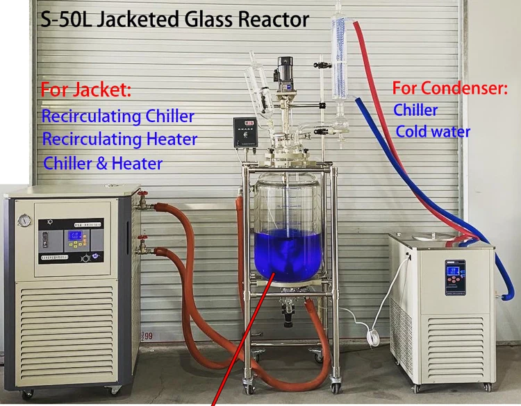 S-20L S-50L Reactor Glassware Laboratory 20 50 Litre Glass Distillation ...