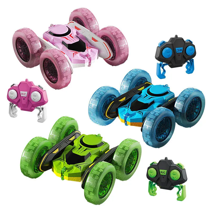 Boys 1:24 Double-sided Rc Tumbling Stunt Car Toy 2.4g Remote Control ...