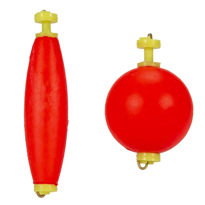 Top Right Fishing Bobbers Unweighted Bobbers Snap on Floats red round ...