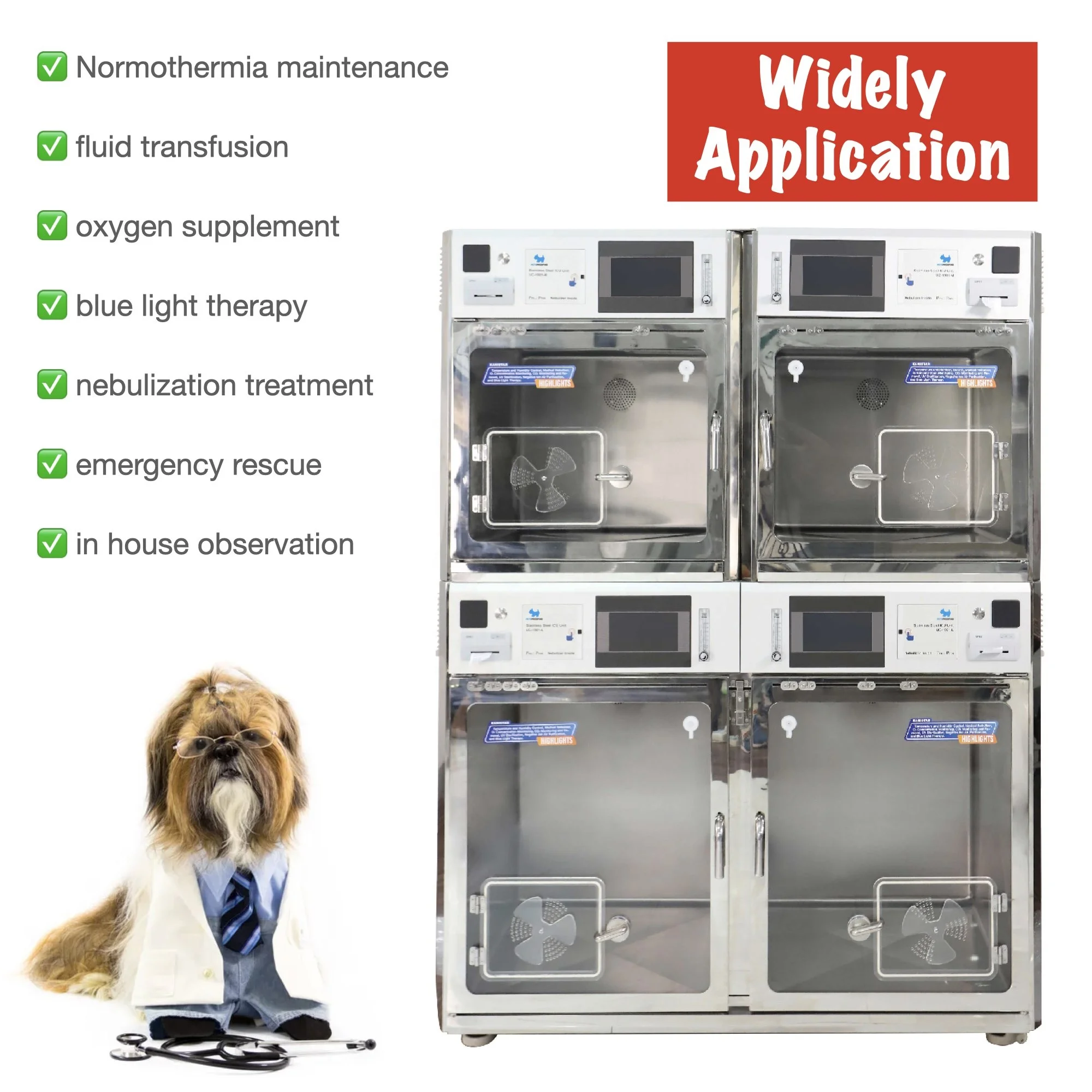 Veterinary Equipment Medical Therapy Stainless Steel Icu Oxygen Animal ...